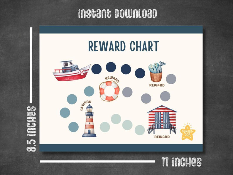 Printable Reward Chart Homework, Chores and Good Habits, Kids Tracker ...