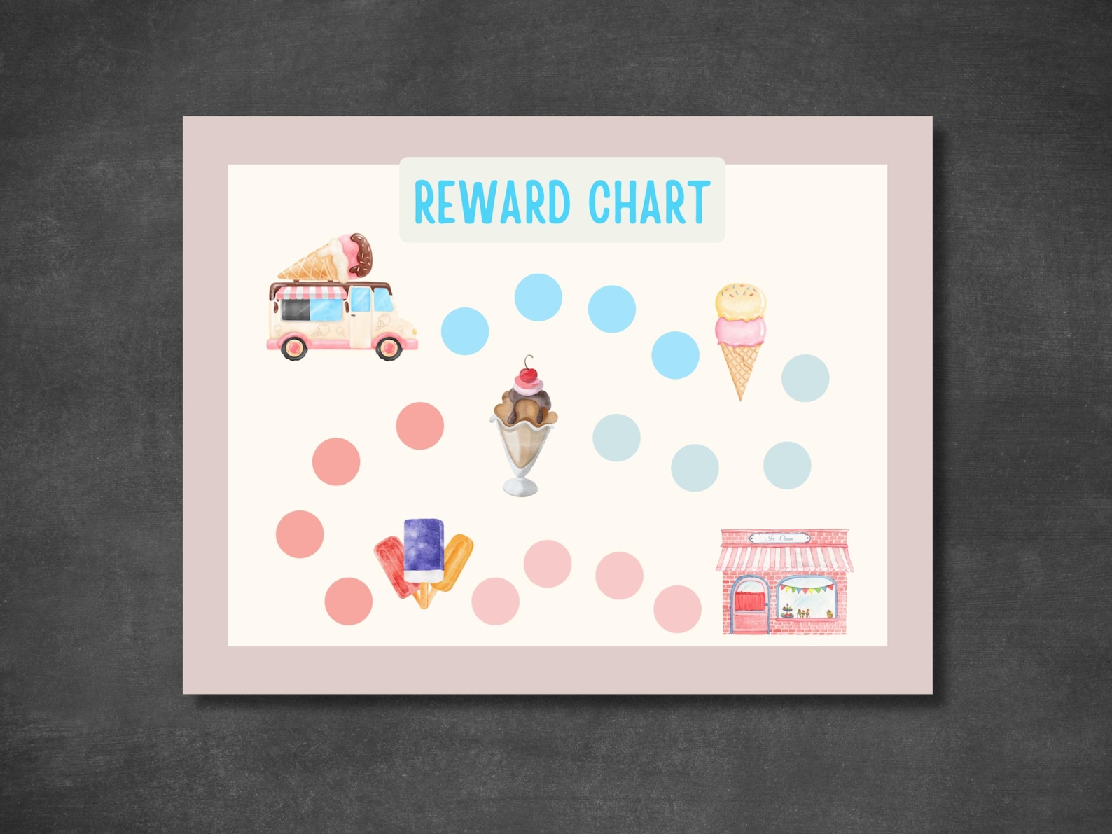Printable Reward Chart Printable Tracker, Ice Cream Reward Chart Kids ...