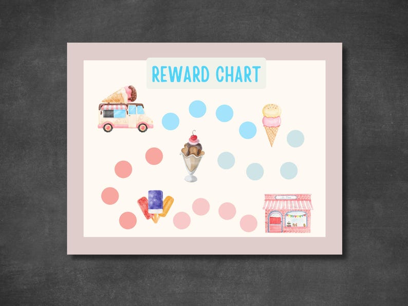 Printable Reward Chart Printable Tracker, Ice Cream Reward Chart Kids ...