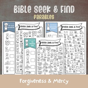 Bible Parables Seek and Find Activity, Sunday School Game (PDF) - Etsy