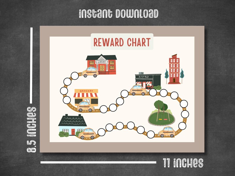 Printable Chart Reward Tracker, Kids Prize Chart, Reward System for ...