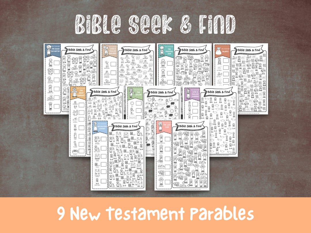 Bible Seek and Find Parable, I Spy Game, Sunday School Printable, New ...
