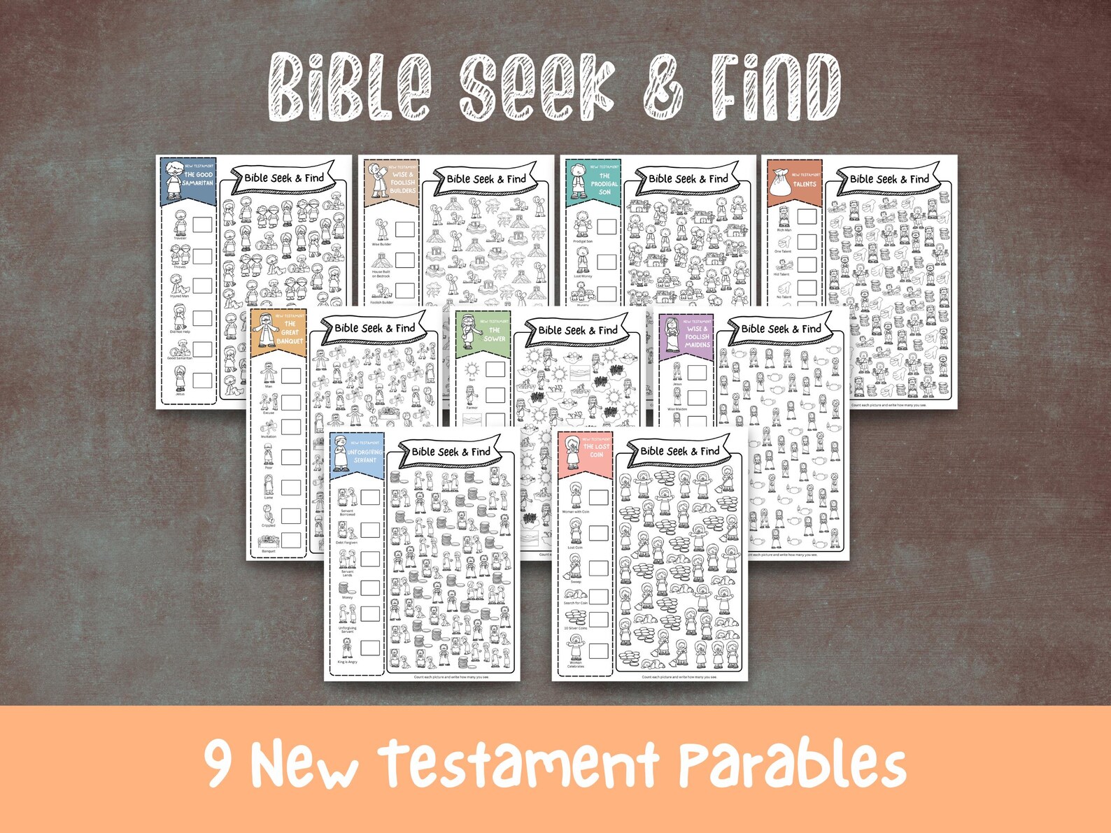 Bible Seek and Find, New Testament Parables, Sunday School Activity ...