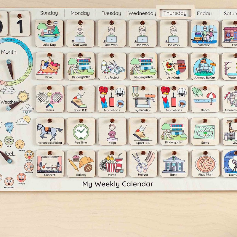 Chore Chart Children Wooden - Etsy