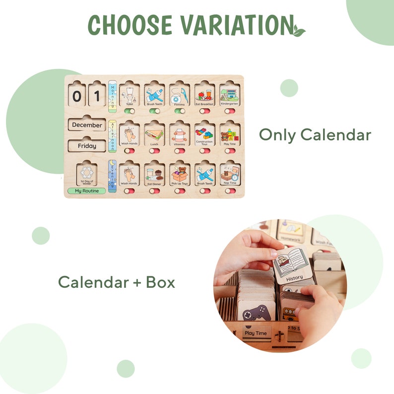 Montessori Visual Schedule Calendar for Kids, Toddler Routine Chore ...