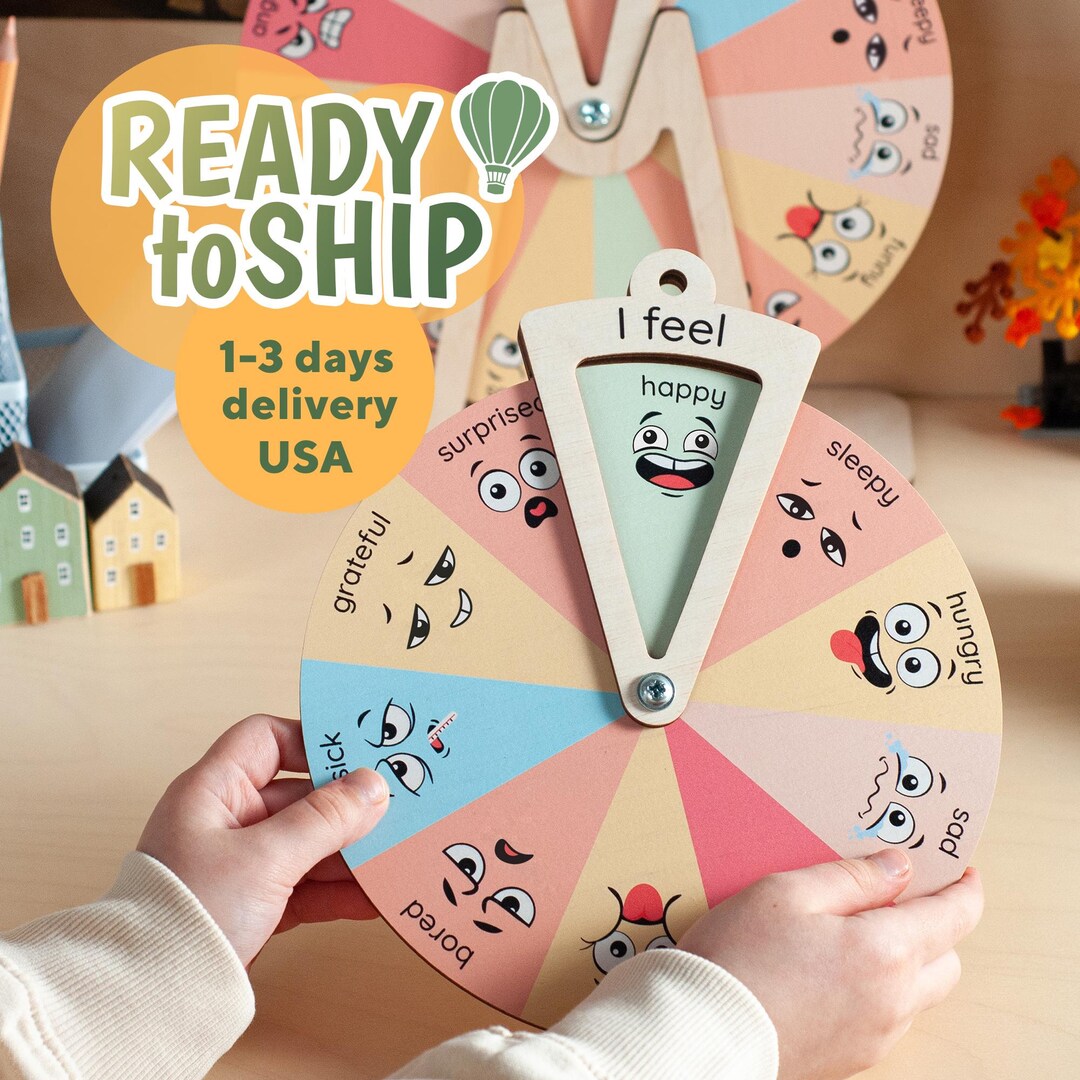 Kids Feelings Wheel, Feelings Chart for Toddlers, Emotion Chart ...