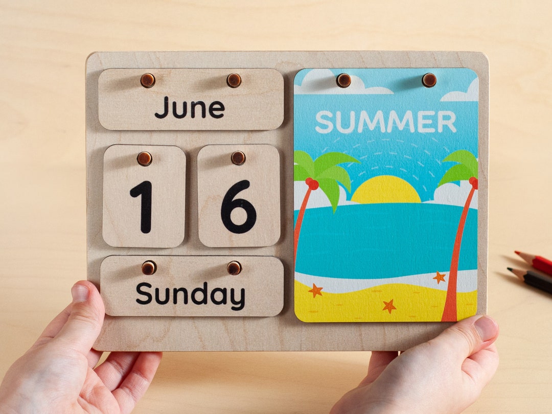 Montessori Calendar for Kids Perpetual Calendar - Etsy