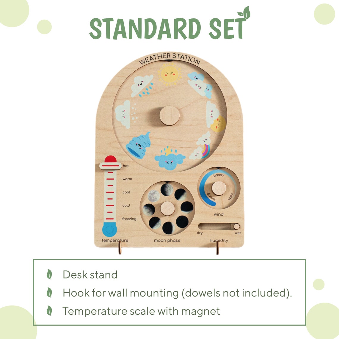 Montessori Weather Station for Kids, Educational Weather Wheel Chart ...