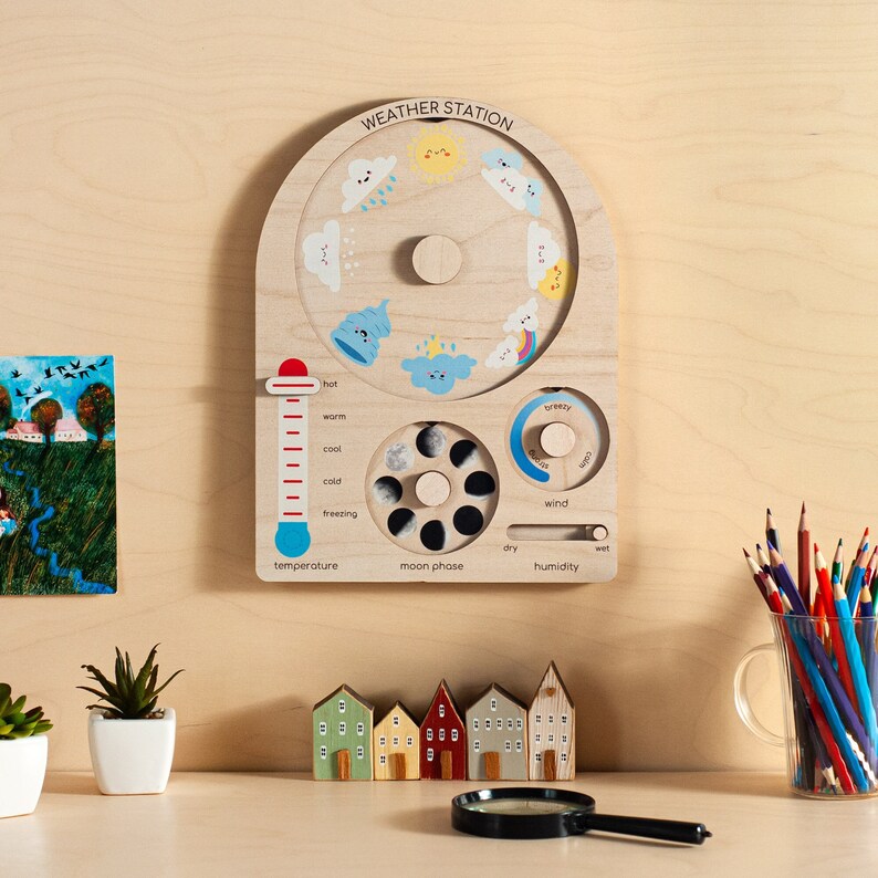 Montessori Weather Station for Kids, Educational Weather Wheel Chart ...