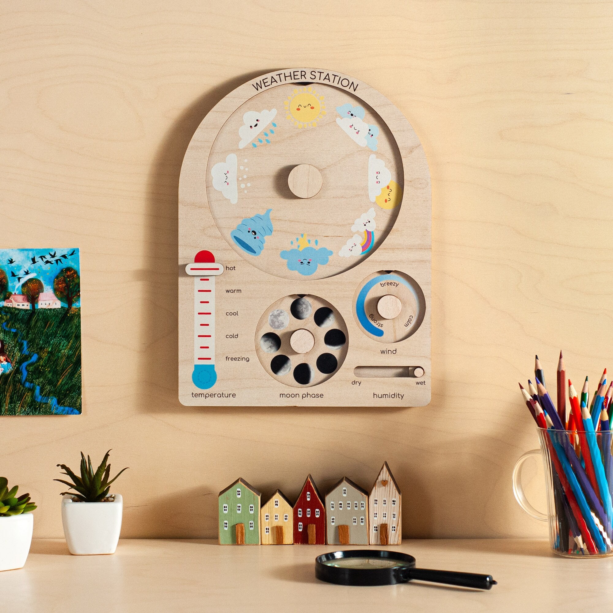Montessori Weather Station for Kids, Educational Weather Wheel Chart ...