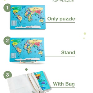 Kids World Map, Gift for Kids, World Map Puzzle for Kids Gift ...