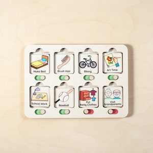 Chore Chart for Kids, Learning Wooden Toys, Chore List, Montessori Toys ...