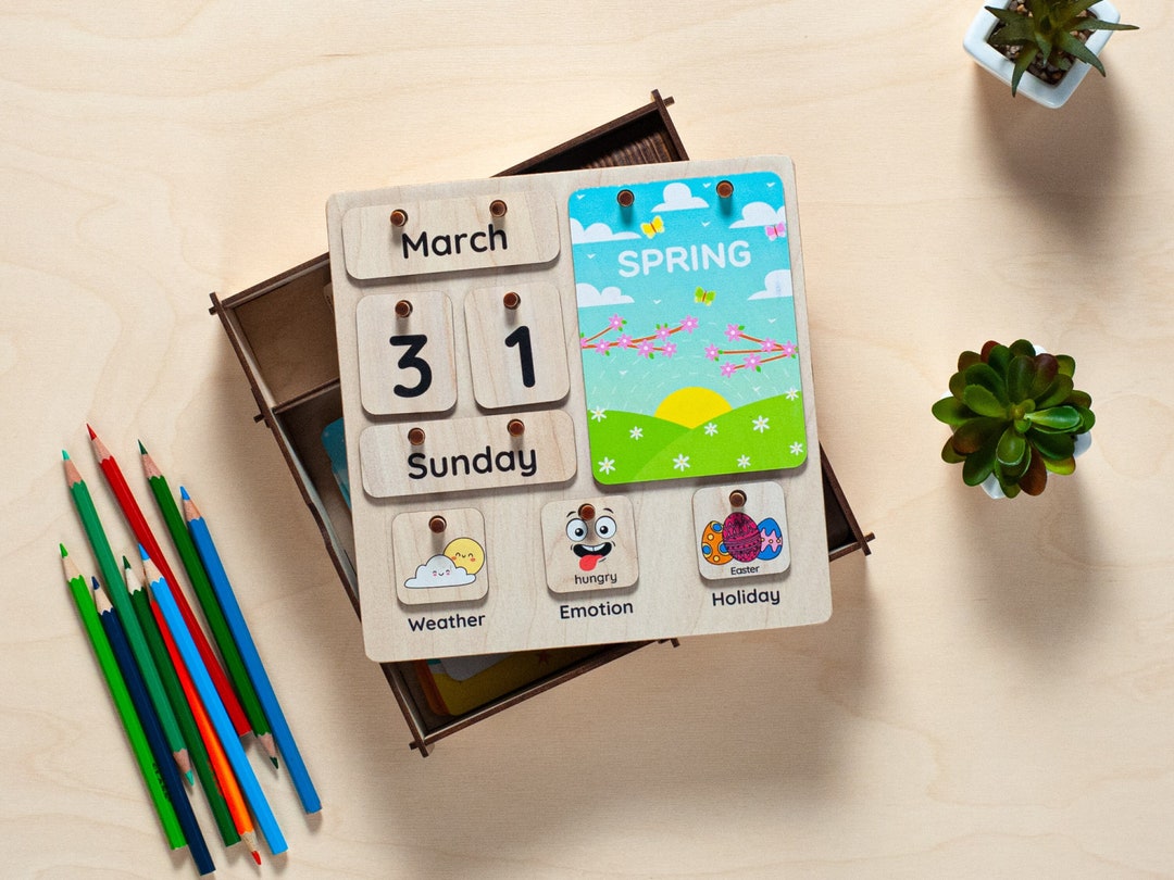 Montessori Perpetual Calendar 2026 for Kids, Toddler Circle Time ...