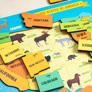 United States Map, USA Map Puzzle for Kids, Montessori Toys, Gifts for ...