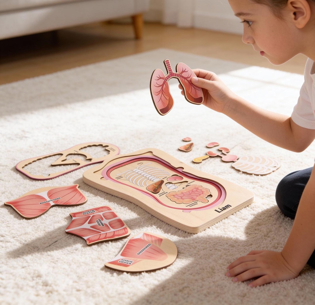 Montessori Human Body Anatomy Layered Puzzle, Human Body Internal ...