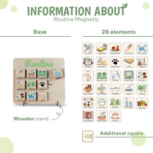 Wooden Daily Routine Chart, Visual Schedule Toddler, Chore Chart for ...