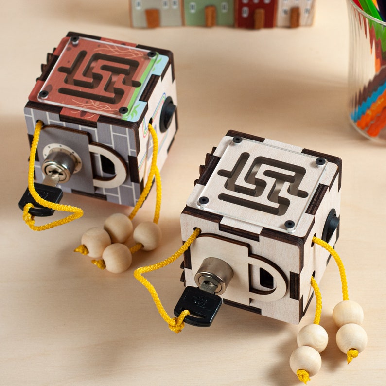 Busy Cube, Maze Game for Kids, Montessori Activity Cube, Travel Toy for ...