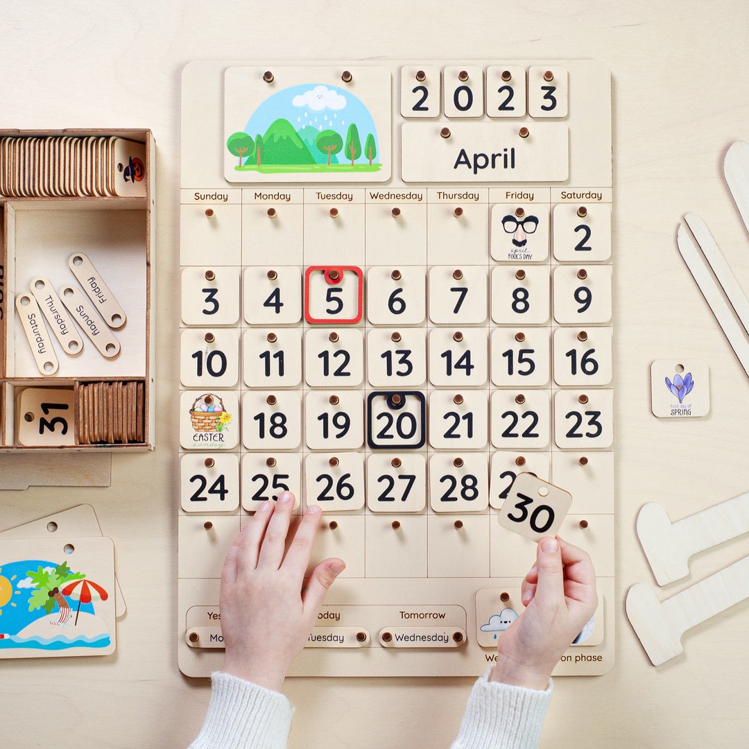 Perpetual Calendar, Kids Calendar Classroom, Calendar Board, Preschool ...