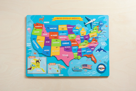 Us Geography Puzzle Map