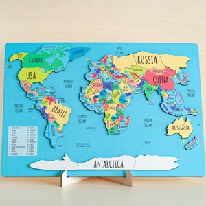 Kids World Map, Gift for Kids, World Map Puzzle for Kids Gift ...