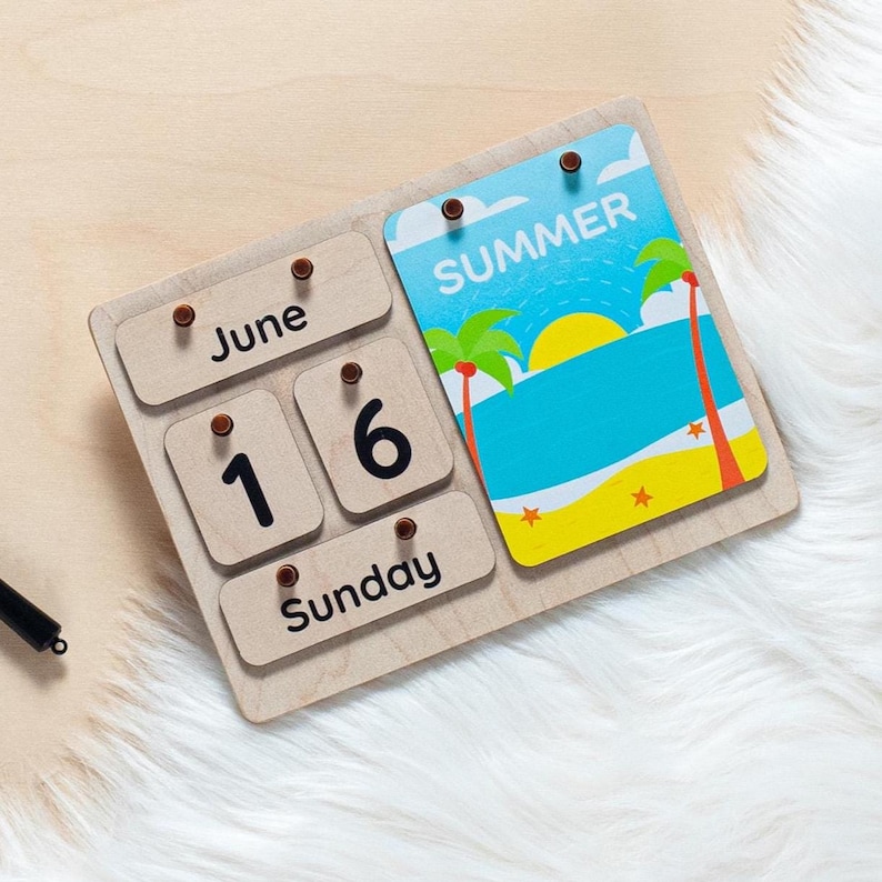 Kids Perpetual Calendar 2026, Montessori Calendar, Preschool Calendar ...