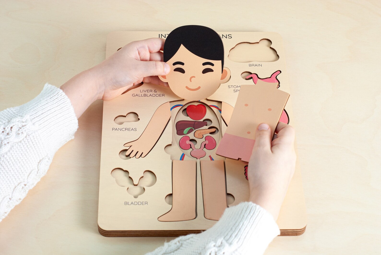 Montessori Toys Human Body Puzzle Toddler Toys Wooden Human - Etsy