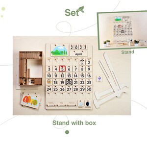 Montessori Calendar, Homeschool Calendar, Wooden Calendar, Perpetual ...