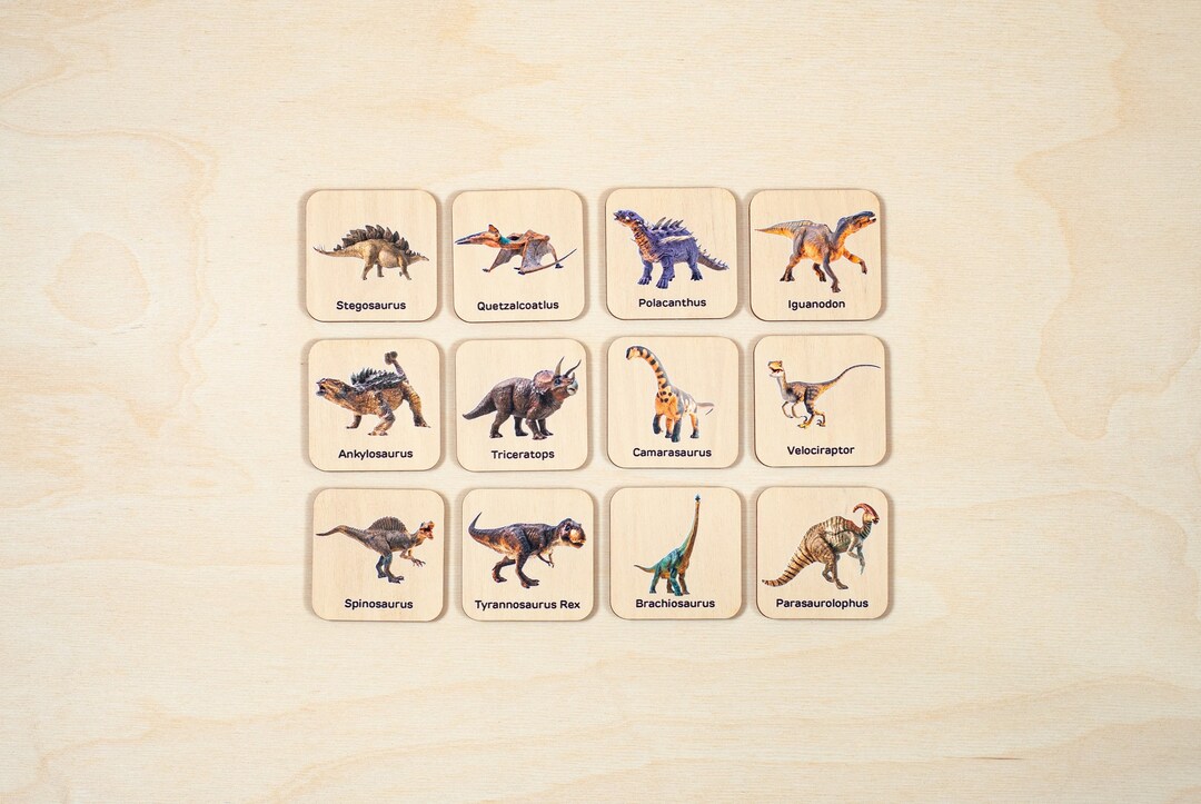 Dinosaurs Toys, Wooden Toys and Games, Dinosaurs Matching Cards, Kids ...