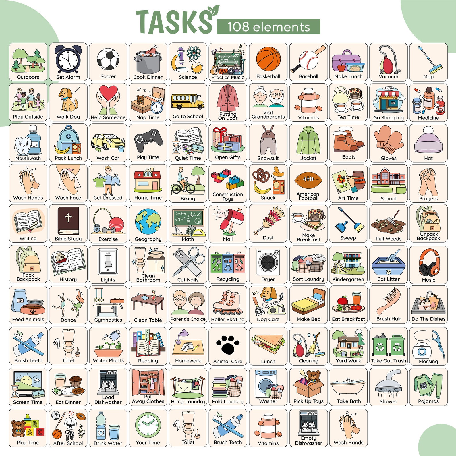 Montessori Visual Schedule Calendar for Kids, Toddler Routine Chore ...
