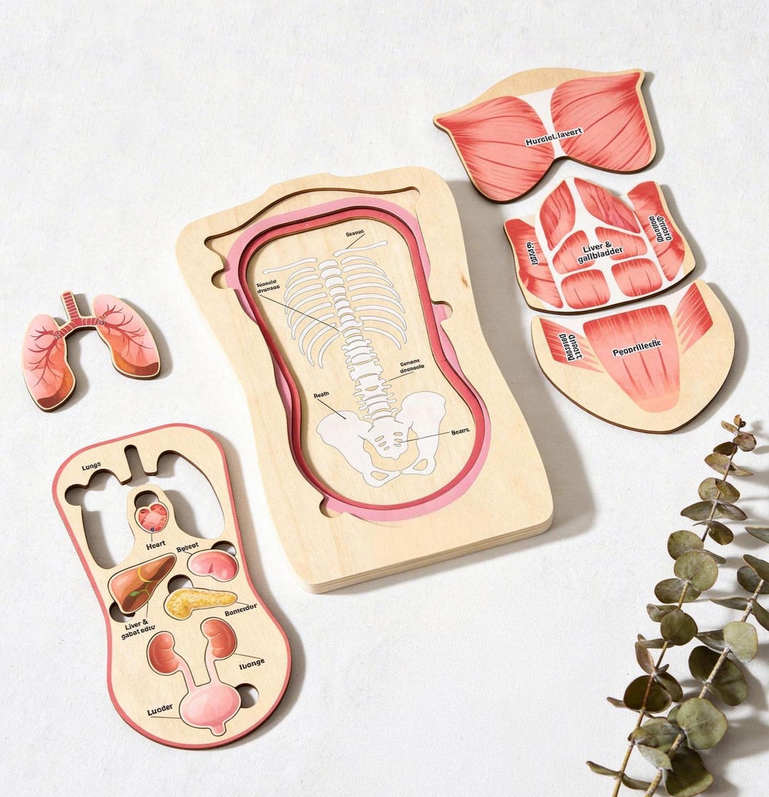 Layered Anatomy Internal Organs Puzzle for Kids, Montessori Human ...