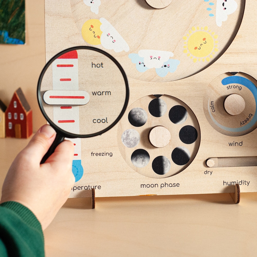 Weather Station for Kids, Weather Chart, Montessori Toys, Weather Wheel ...