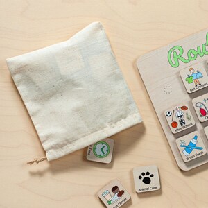 Wooden Daily Routine Chart, Visual Schedule Toddler, Chore Chart for ...