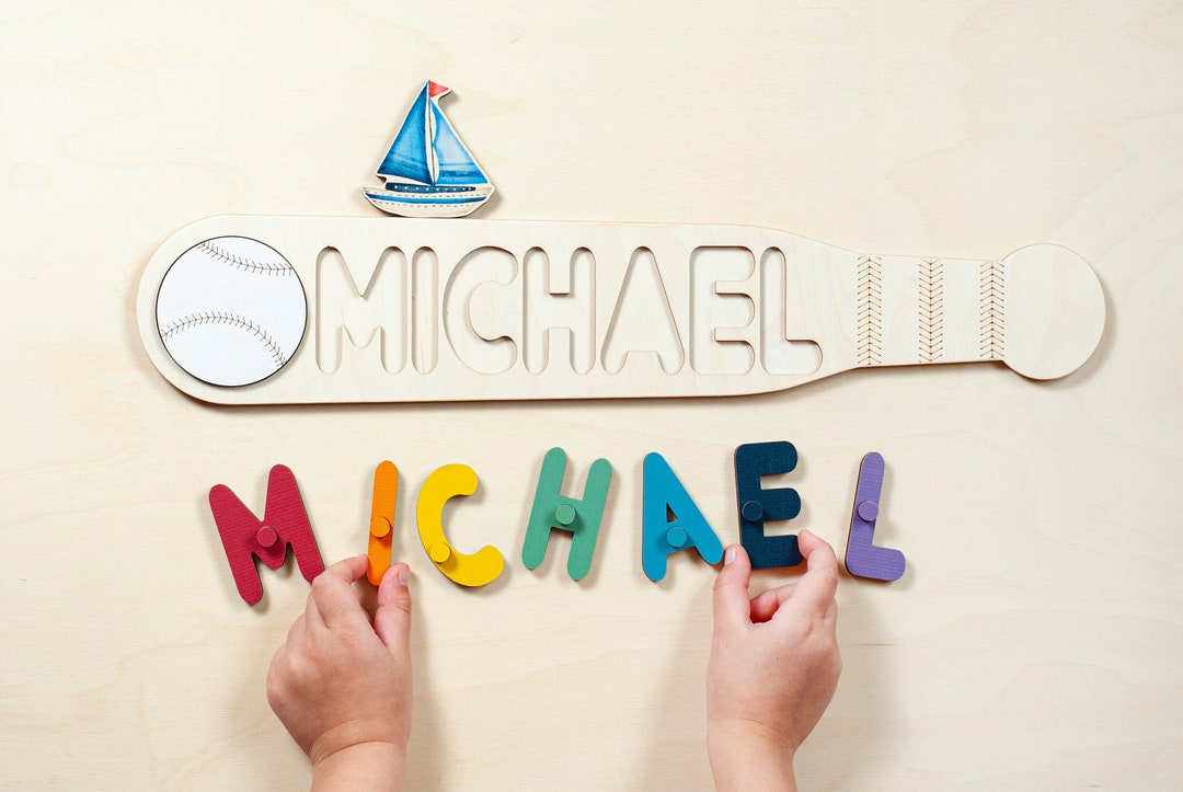 Baby Name Puzzle, Toddler Busy Puzzle, Custom Wooden Toys, Personalized ...