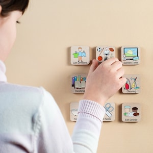 Wooden Daily Routine Chart, Visual Schedule Toddler, Chore Chart for ...