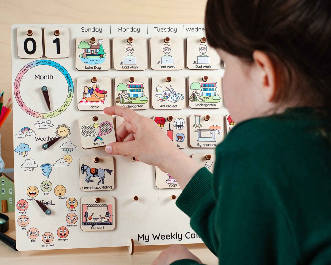 Editable Weekly Visual Routine Chart With Cards, Chore Chart for Kids ...
