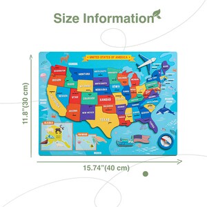 United States Map, USA Map Puzzle for Kids, Montessori Toys, US Map ...