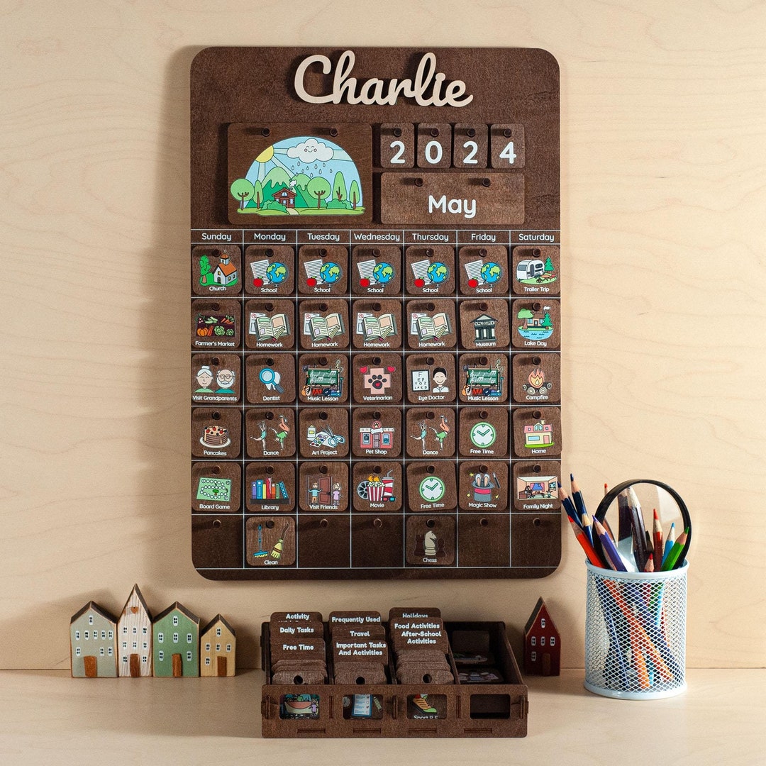 Kids Weekly Calendar, Toddler Calendar Montessori, Wochenplaner Toddler ...