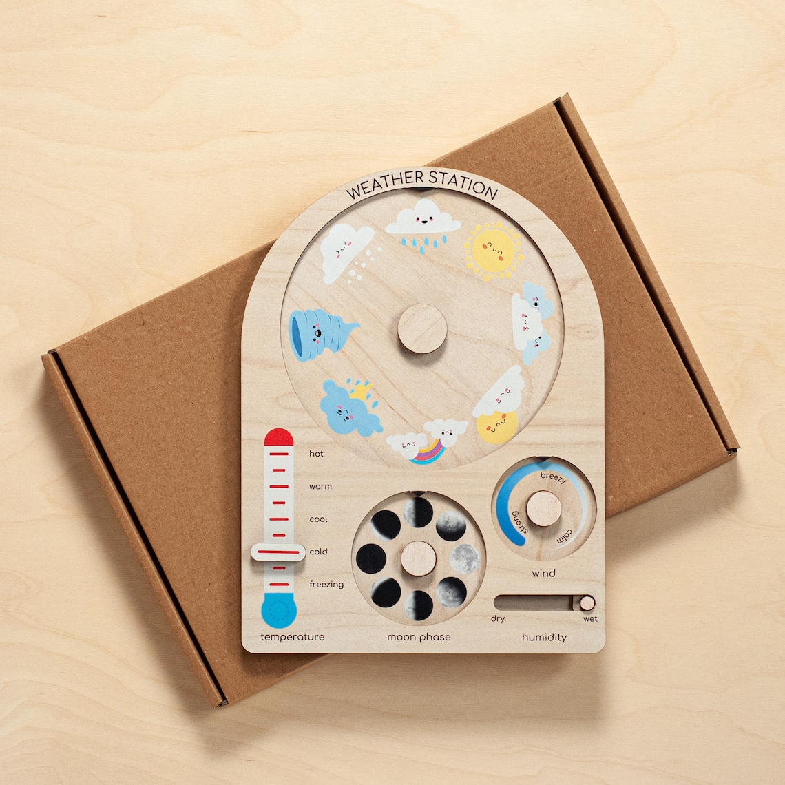 Montessori Weather Station for Kids, Educational Weather Wheel Chart ...