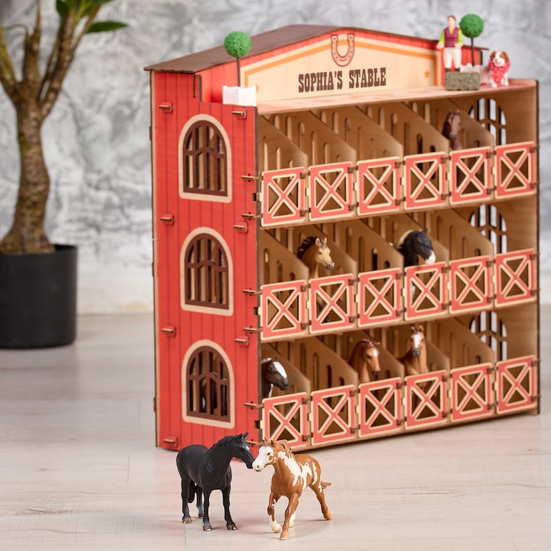 Handcrafted Wooden Personalized Barn for Mini Horses, Equestrian Gift ...