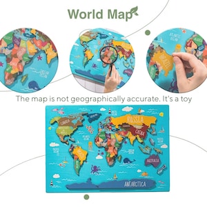 Kids World Map, Gift for Kids, World Map Puzzle for Kids Gift ...