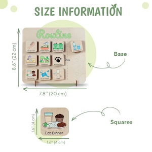 Wooden Daily Routine Chart, Visual Schedule Toddler, Chore Chart for ...