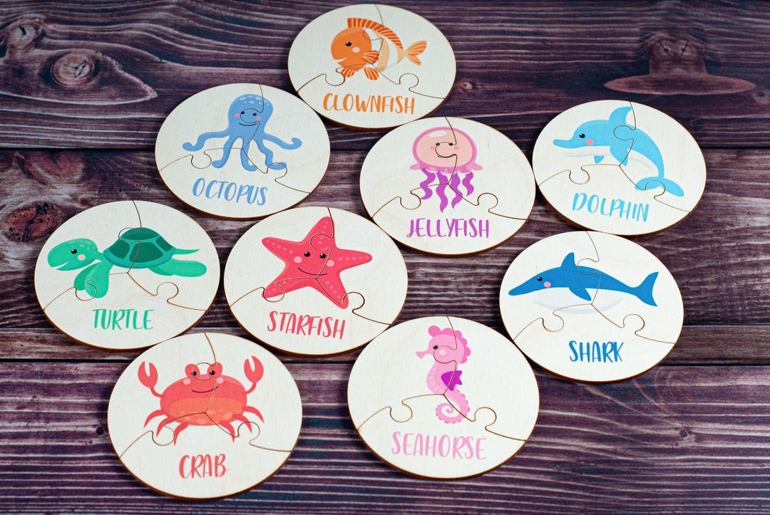 Ocean Animals Flash Cards, Matching Game, Montessori Toys, Kindergarten ...