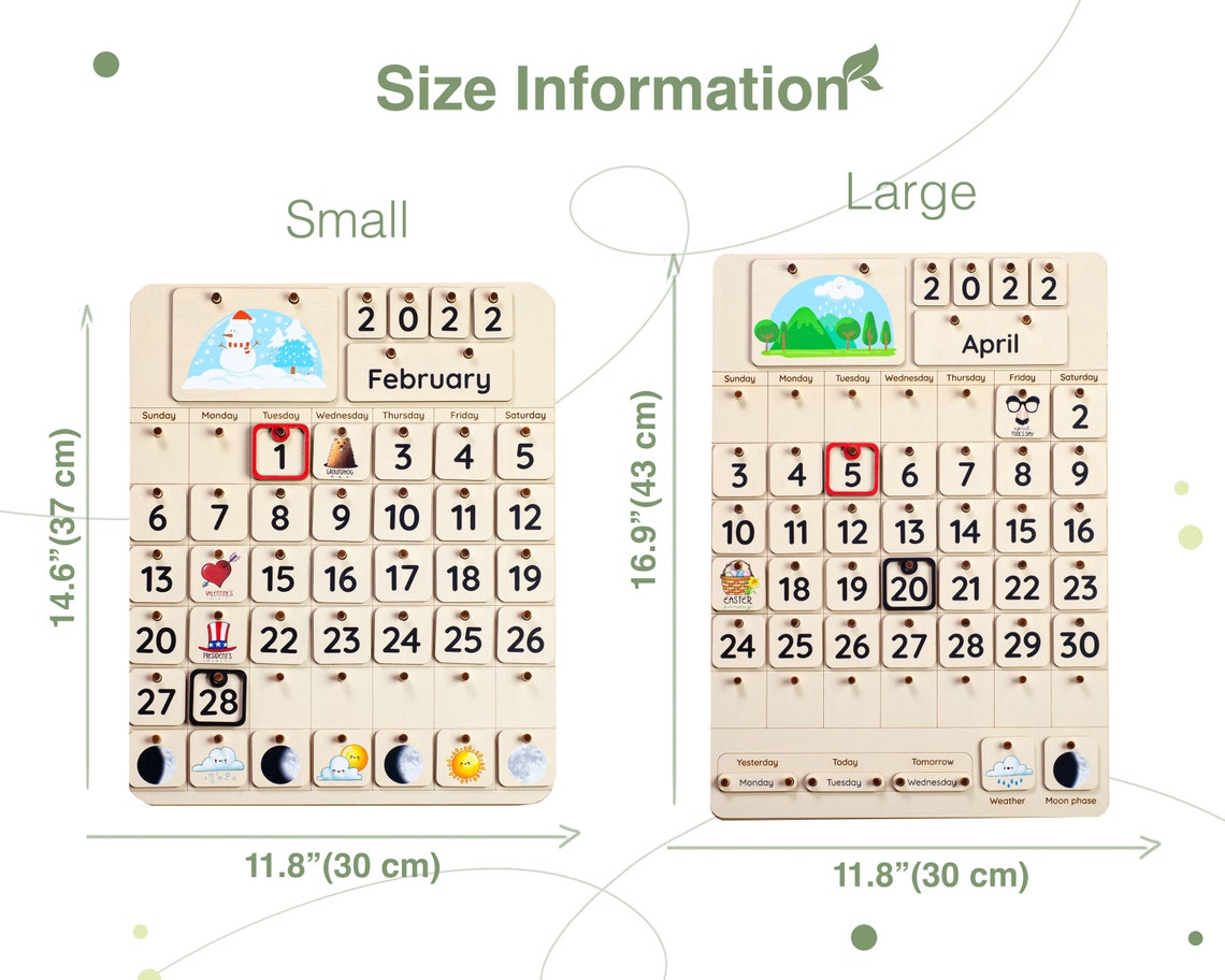 Montessori Calendar Homeschool Calendar Perpetual Calendar - Etsy