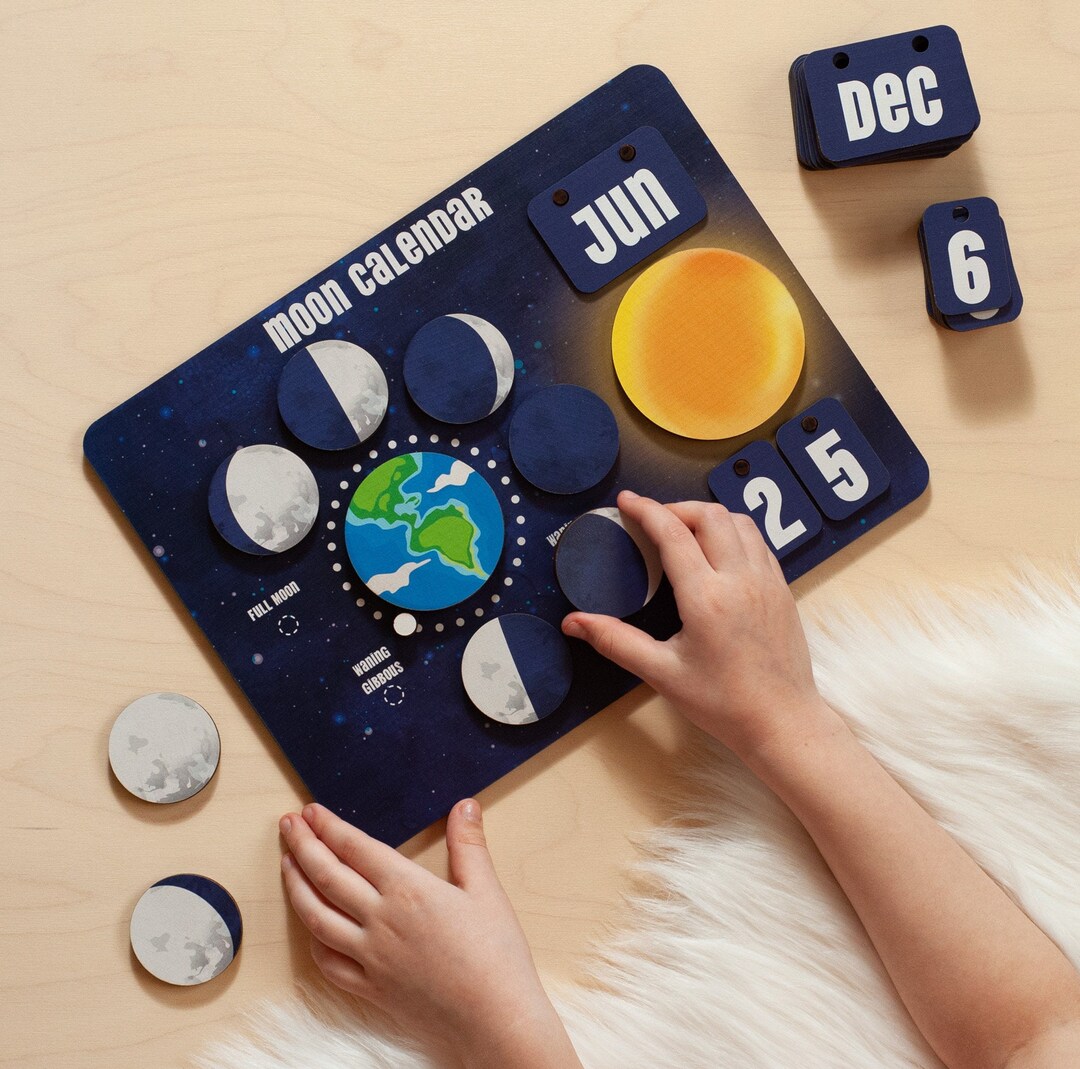Magnet Moon Calendar for Kids, Moon Phases Busy Board, Homeschool ...