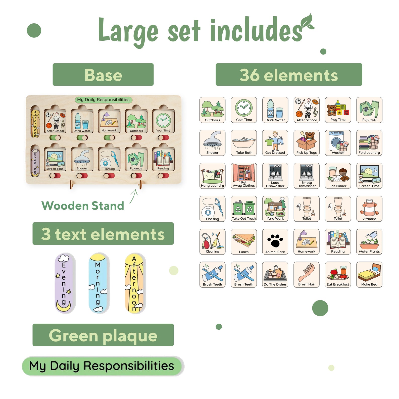 Chore Chart for Kids, Learning Wooden Toys, Chore List, Montessori Toys ...