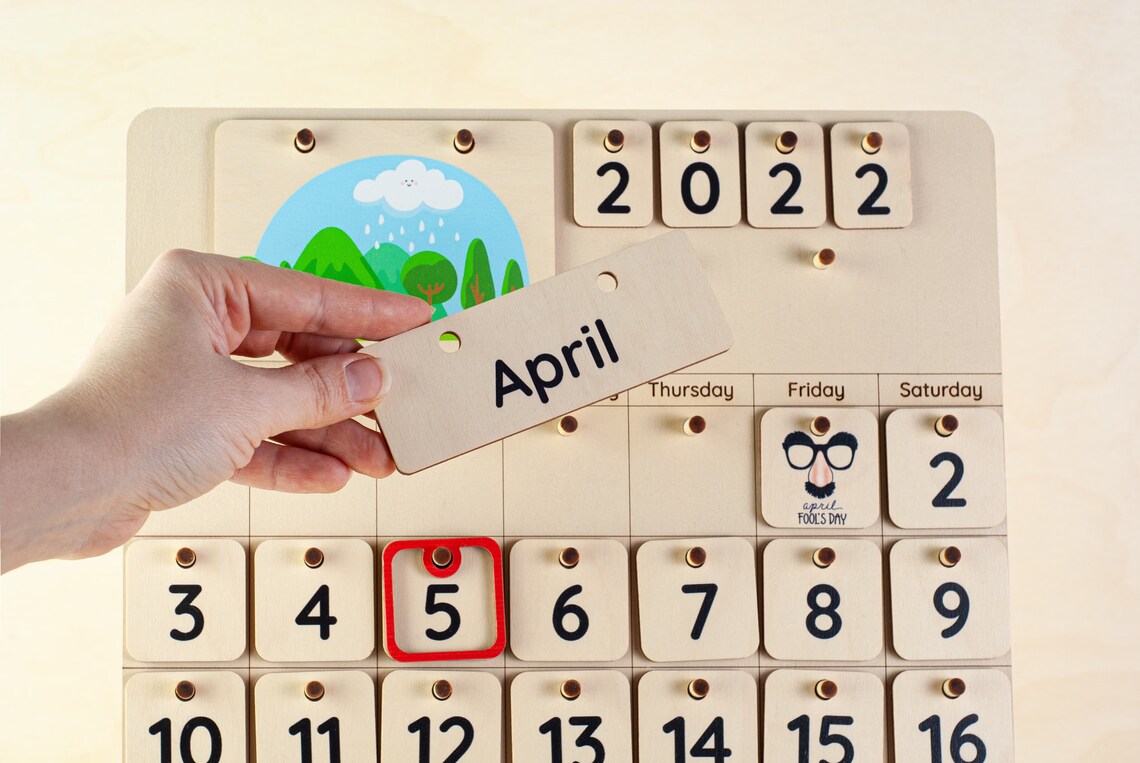 Montessori Calendar Homeschool Calendar Perpetual Calendar - Etsy