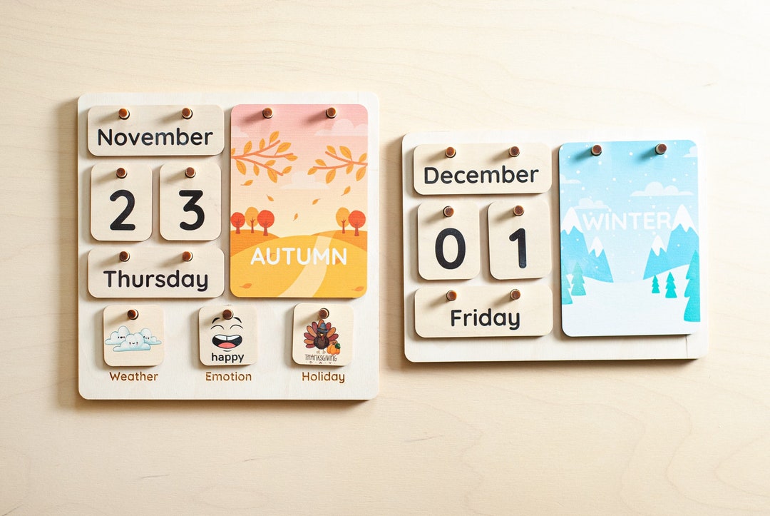 Montessori Calendar for Kids, Months and Days of the Week, Kids ...