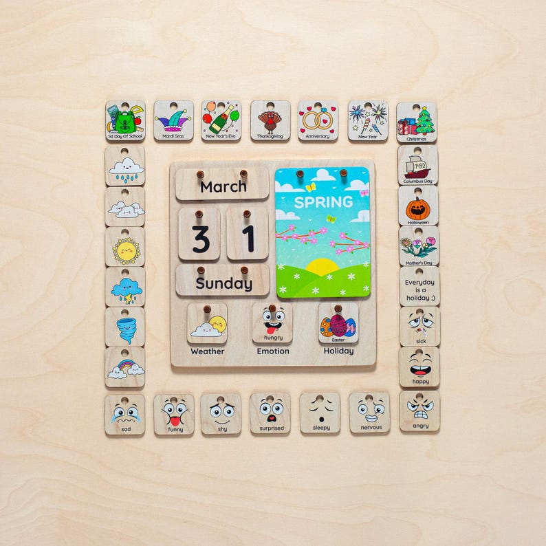 Kids Perpetual Calendar 2026, Montessori Calendar, Preschool Calendar ...