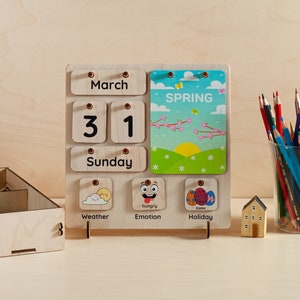 Montessori Calendar for Kids, Months and Days of the Week, Kids ...