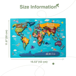 Kids World Map, Gift for Kids, World Map Puzzle for Kids Gift ...